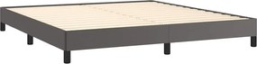 Box spring postel s matrací šedá 180x200 cm umělá kůže 3127329