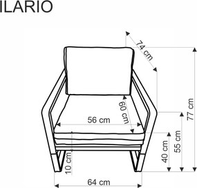 Křeslo ILARIO — kov, masiv, umělý ratan, krémová