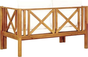2místná zahradní lavice s poduškami 122 cm masivní akácie 310307