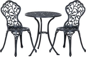 Outsunny Bistro set pro 2 osoby Balkonový nábytek set bistro stůl se 2 židlemi černý