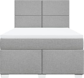 Box spring postel s matrací světle šedá 160 x 200 cm textil 3290532