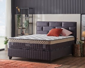 Čalouněná postel NATIVE s matrací - antracit 200 × 200 cm