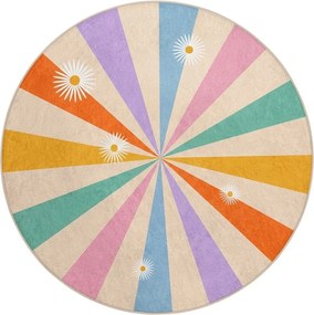 Pratelný dětský koberec ø100 cm Rainbow Daisy – Mila Home