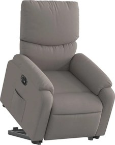 Elektrické zvedací polohovací křeslo taupe textil 3204856