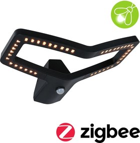 P 94791 LED venkovní nástěnné svítidlo Smart Home Zigbee 3.0 Alara pohybové čidlo IP44 hranaté 375x270mm 3000 - 2200K 10W 230V antracit kov - PAULMANN
