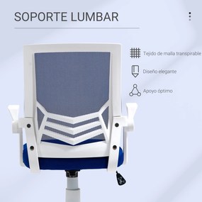 Ergonomická kancelářská židle Vinsetto - otáčecí kancelářská židle s nastavitelnou výškou, zdvihacími opěrkami a bederní podporou, pro teenagery a do…