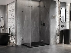 Mexen Lunar T výklopný sprchový kout pravý 115 x 80 cm, čiré sklo, grafitová, 834T-115-080-95-00-P