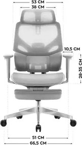 Mark Adler Expert 8.7 Mesh šedá / Kancelářské ergonomické křeslo / nos