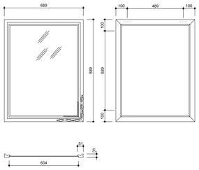 Sapho BOHEMIA zrcadlo v dřevěném rámu 686x886mm, zlatá - NL483