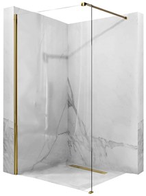 Rea AERO, sprchová zástěna WALK IN 120 x 195 cm, čiré sklo - zlatý profil, REA-K8443