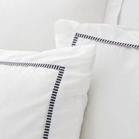 Bílé 3dílné povlečení na dvoulůžko z bavlněného perkálu 200x200 cm Contrast Trim – Bianca