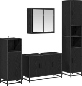 Sada koupelnového nábytku 4 ks Černý dub 90 x 33 x 60 cm 3402325