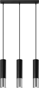 Sollux Lighting Závěsné svítidlo LOOPEZ 3L černé/chromové