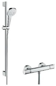 Hansgrohe Croma Select E - Sprchový set Vario s termostatem, 3 proudy, sprchová tyč 90 cm, bílá/chrom 27082400