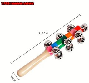 Montessori dřevěné hračky - chrastítko s rolničkami