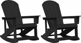 Adirondack Houpací Křesla 2 ks Černá HDPE 3335836