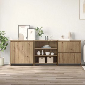 Servírovací skříň 3 ks Artisanový dub 70 x 41 x 75 cm 3393158
