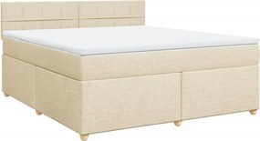 Box spring postel s matrací krémová 180x200 cm textil 3289064