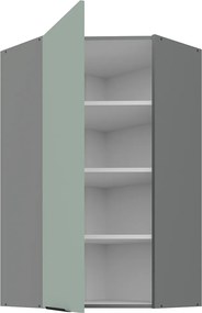 ARIA sa | horní kuchyňská skříňka 60x60 GN-108 1F (45°) rohová s policemi | 60x60 cm | EXTRA VYSOKÁ | antracit/aquamarine