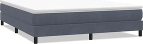 Postel Box Spring bez matrace tmavě šedá 180x210 cm samet 3315838