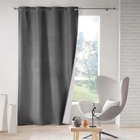 Záclona na průvlečných kroužcích ICEMOUNT CHARCOAL GREY, 140 x 260 cm, termoizolační