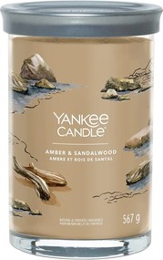 Yankee Candle vonná svíčka Signature Tumbler ve skle velká Amber & Sandalwood 567g