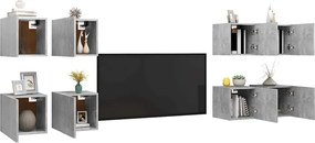 Nástěnné TV skříňky 8 ks betonově šedé 30,5 x 30 x 30 cm 3079159