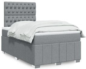 Box spring postel s matrací světle šedá 120x190 cm textil 3291614