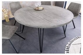 Massive home | Kulatý jídelní stůl SCORPION 80 CM šedý masiv mango