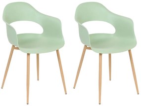 Sada 2 jídelních židlí světle zelené UTICA Beliani