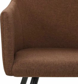 Jídelní židle 2 ks hnědé textil 323096