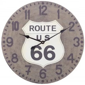 Nástěnné retro hodiny Route 66, průměr 60 cm