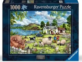 RAVENSBURGER Puzzle Venkovská farma / 1000 dílků / 70 × 50 cm