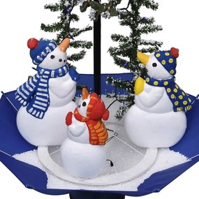 vidaXL Sněžící vánoční stromek s deštníkovým stojanem modrý 75 cm PVC