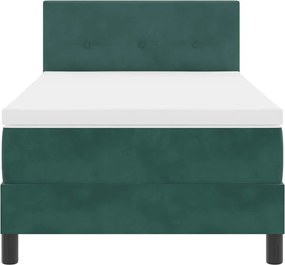 Postel s boxspringem s čelo Tmavě zelená 90 x 190 cm samet 3339143