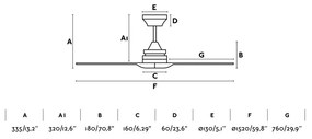 FARO ALO 33718 59,8“ černá/rustikální borovice Reverzní stropní ventilátor