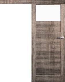 posuvné interiérové dveře na stěnu vasco doors TEO model 2 Průchozí rozměr: 70 x 197 cm, Orientace dveří: Levé dveře, Dekor: Dub šedý