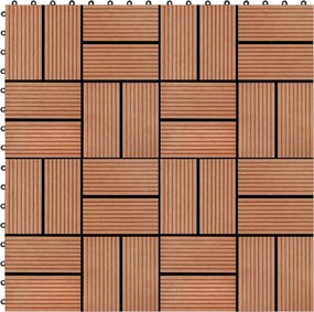 vidaXL 22 ks terasové dlaždice 30 x 30 cm 2 m² WPC [277807] Barva: barva teak