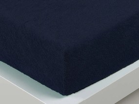 XPOSE® Froté prostěradlo Exclusive - tmavě modré 90x200 cm
