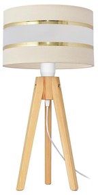 Stolní lampa HELEN 1xE27/15W/230V krémová/zlatá/borovice
