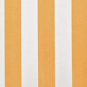 Náhradní plachta na markýzu žlutá a bílá 400 x 300 cm polyesterová 141017