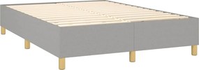Rám postele s boxspringem světle šedý 140 x 190 cm textil 3120953