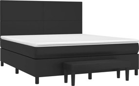 Box spring postel s matrací černá 180x200 cm umělá kůže 3137557