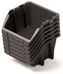 Sada 6 úložných boxů po 21,4 × 19,8 × 13,3 cm, černá