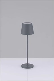 NV 9223404 Venkovní stolní lampa SEINA šedý hliník a akryl LED 2W 2700K 5V DC IP54 vypínač na těle nabíjecí s PG základnou nebo USB C kabelem - NOVA LUCE