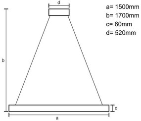 LED Lustr na lanku LED/26W/230V 4000K 150 cm buk/masiv
