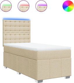Box spring postel s matrací krémová 100 x 200 cm textil 3293898