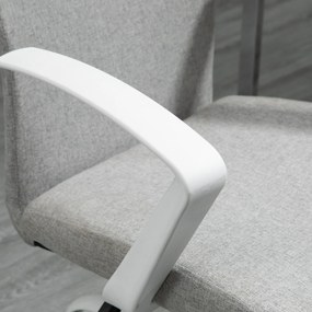 Vinsetto Kancelářská Židle s Nastavitelnou Výškou, Houpací Funkcí, Otáčecí Kancelářská Židle s Nosností 120 Kg, 61 x 99 cm Světle Šedá a Bílá