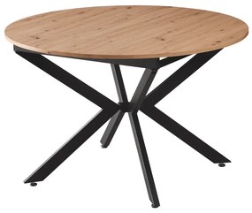 Jídelní rozkládací stůl, dub artisan/černá, 100x100-140x75 cm, ABERO TYP 1