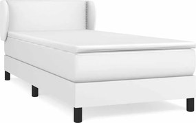 Box spring postel s matrací bílá 100x200 cm umělá kůže 3127236